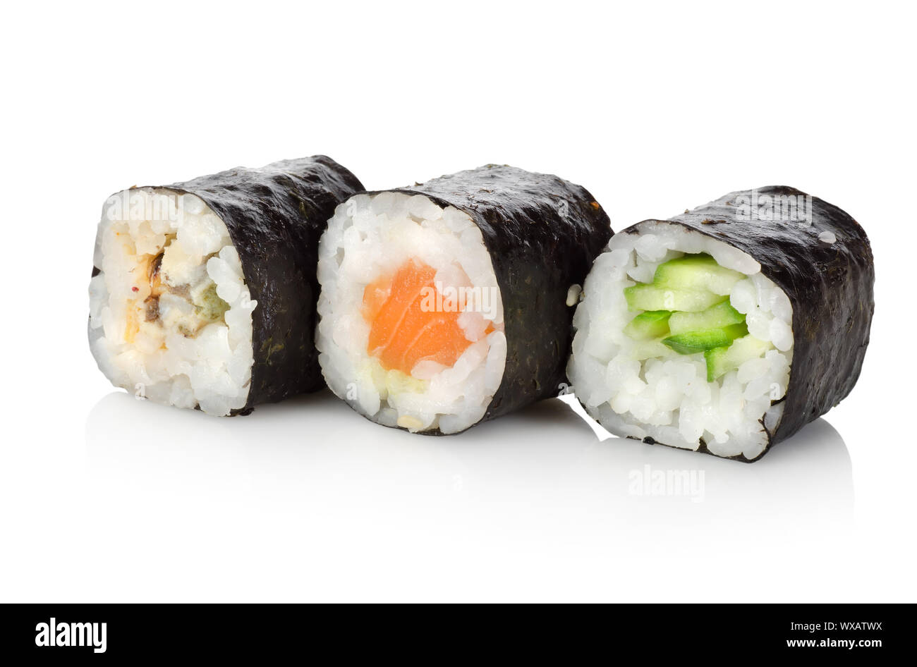 Three rolls isolated on a white background Stock Photo - Alamy