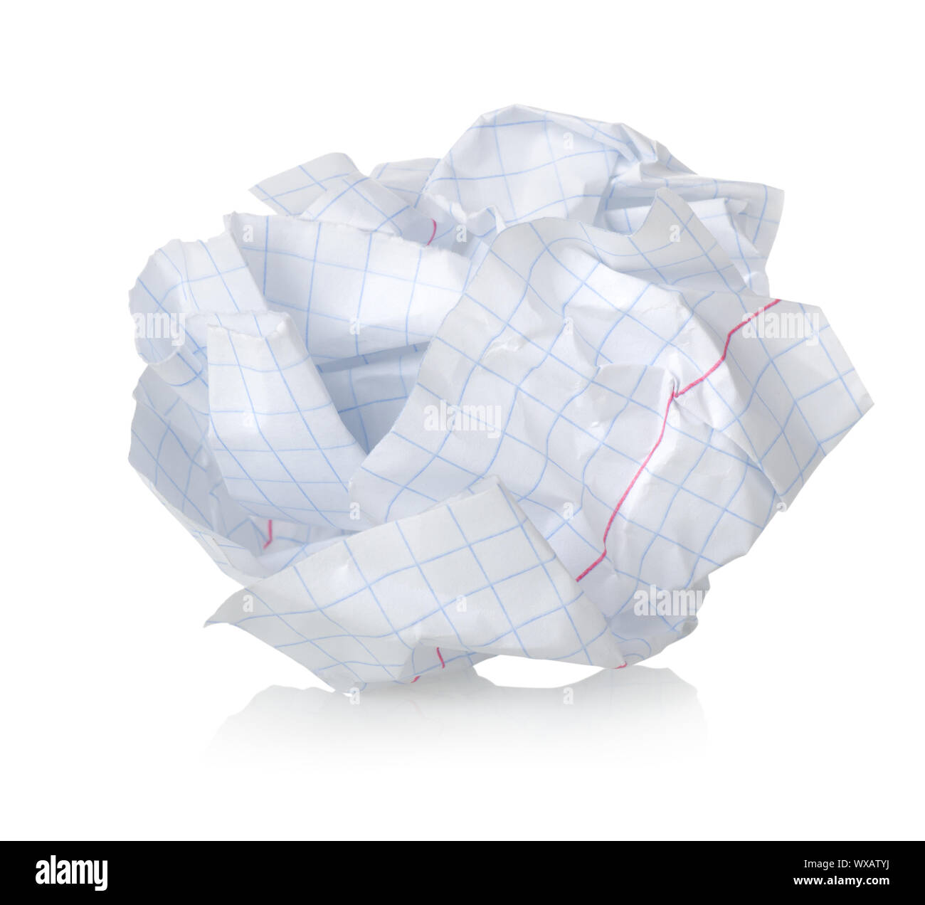 Crumpled sheet of paper isolated on a white background Stock Photo - Alamy