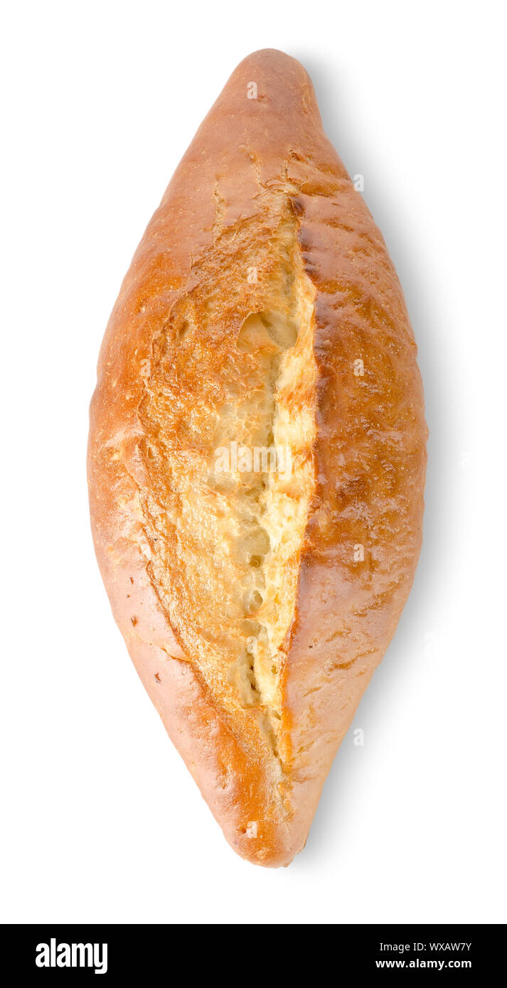Fresh long loaf isolated on white background Stock Photo - Alamy