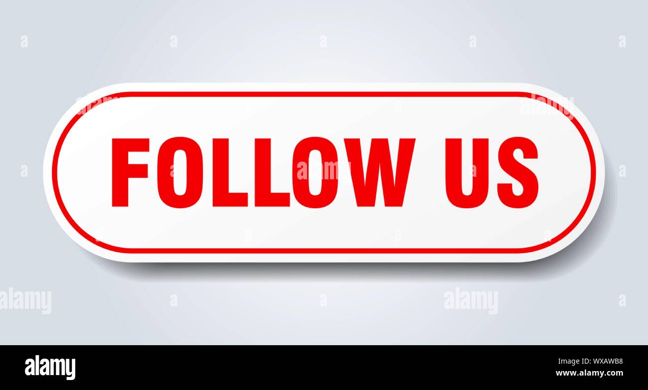 follow us sign. follow us rounded red sticker. follow us Stock Vector ...