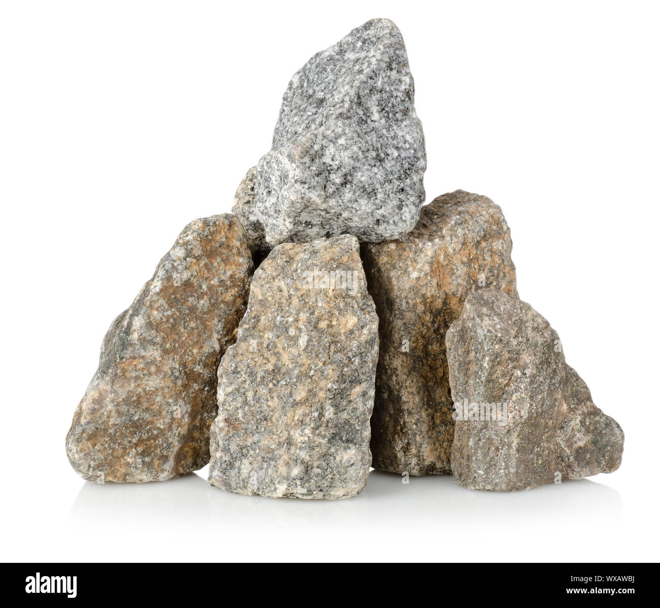 Heap a stones isolated on a white background Stock Photo - Alamy