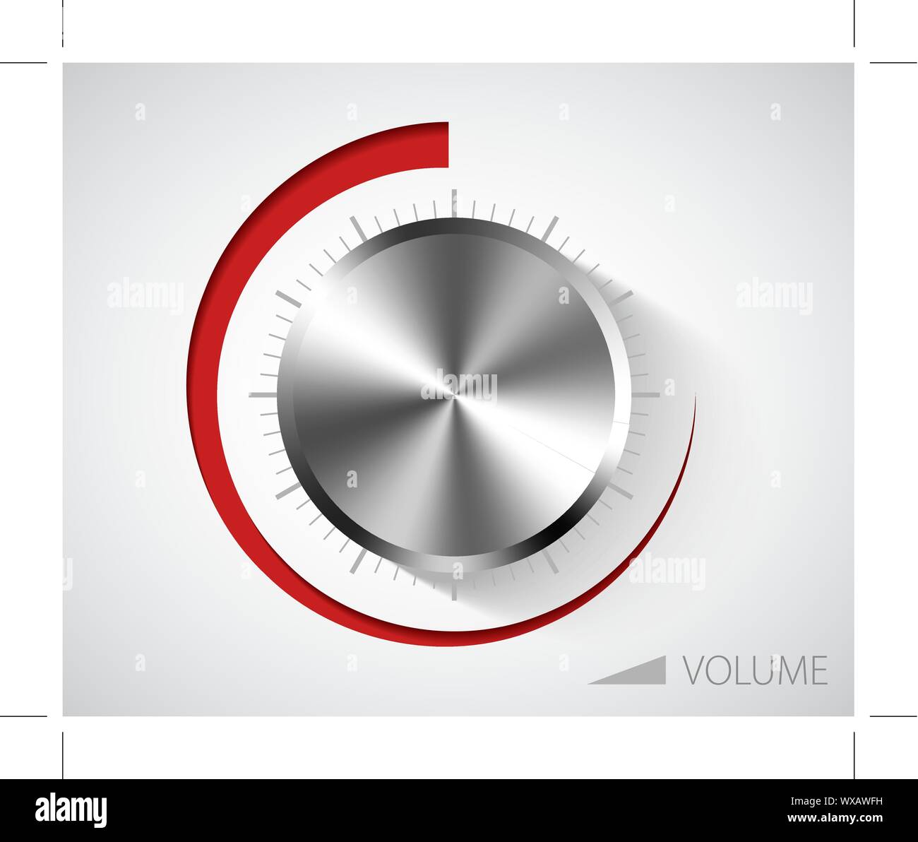 Chrome volume knob with scale on white background Stock Vector Image ...