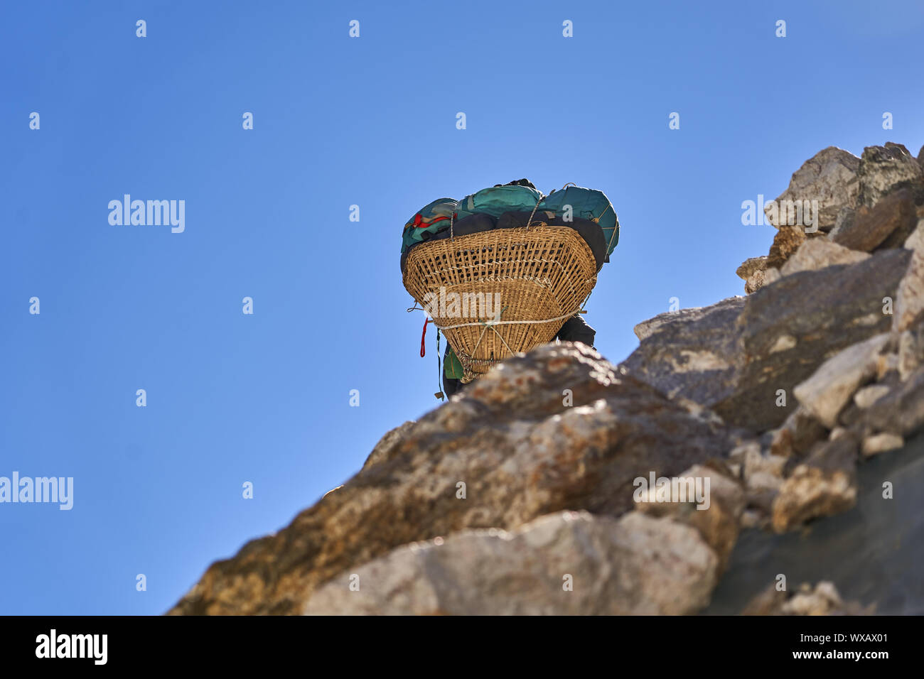 Porter in Nepal Stock Photo - Alamy