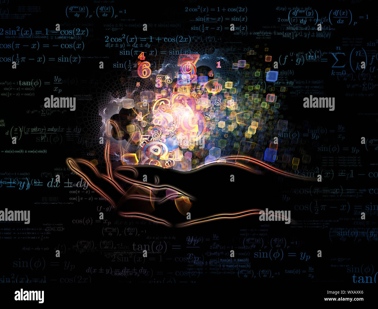 Hand of Science series. Interplay of human hand and science related ...