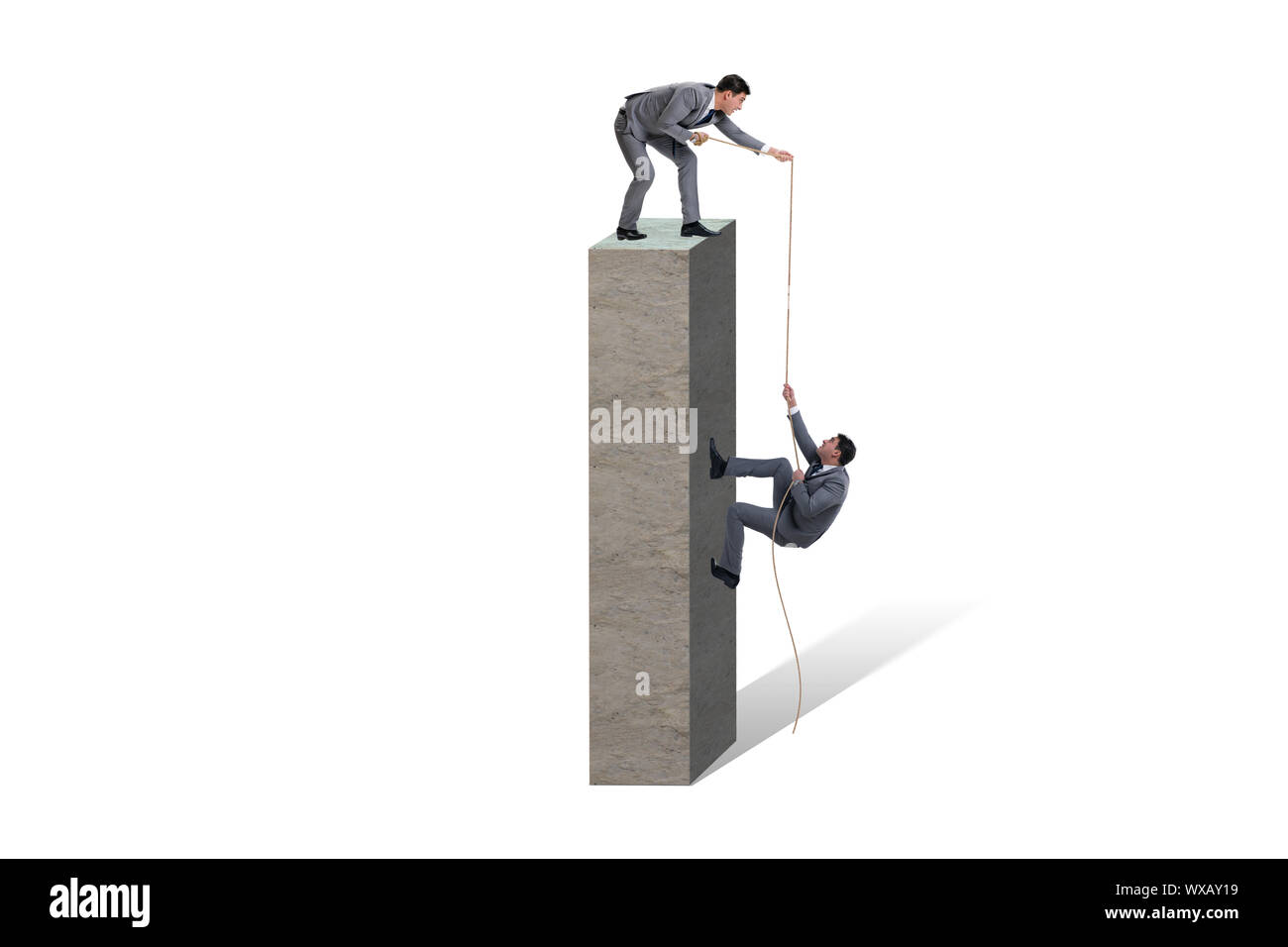 Businessman helping colleague Cut Out Stock Images & Pictures - Alamy