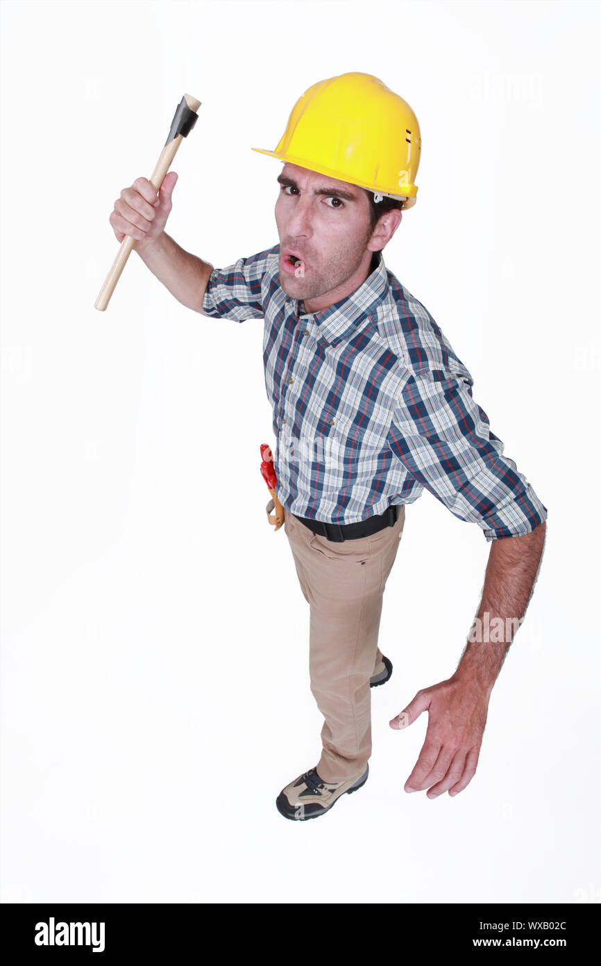 Angry construction worker Stock Photo - Alamy Angry construction worker Stock Photo - Alamy