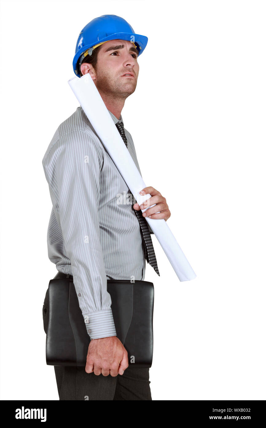 Engineer looking into the distance Stock Photo - Alamy