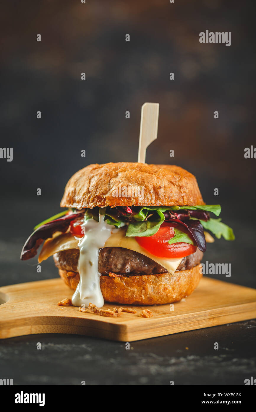 Delicious homemade burger Stock Photo - Alamy
