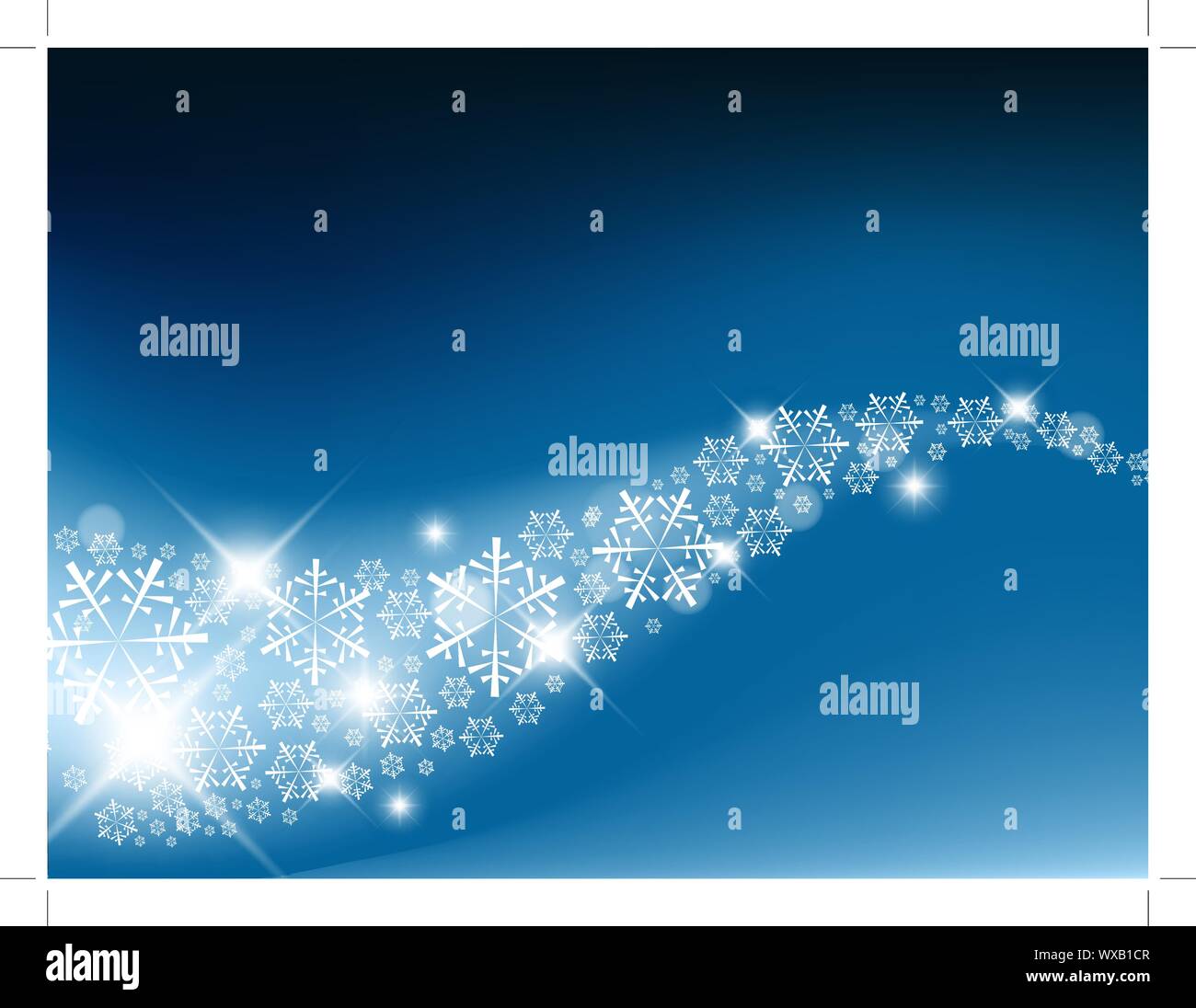 Blue Abstract Christmas background with white snowflakes Stock Vector ...