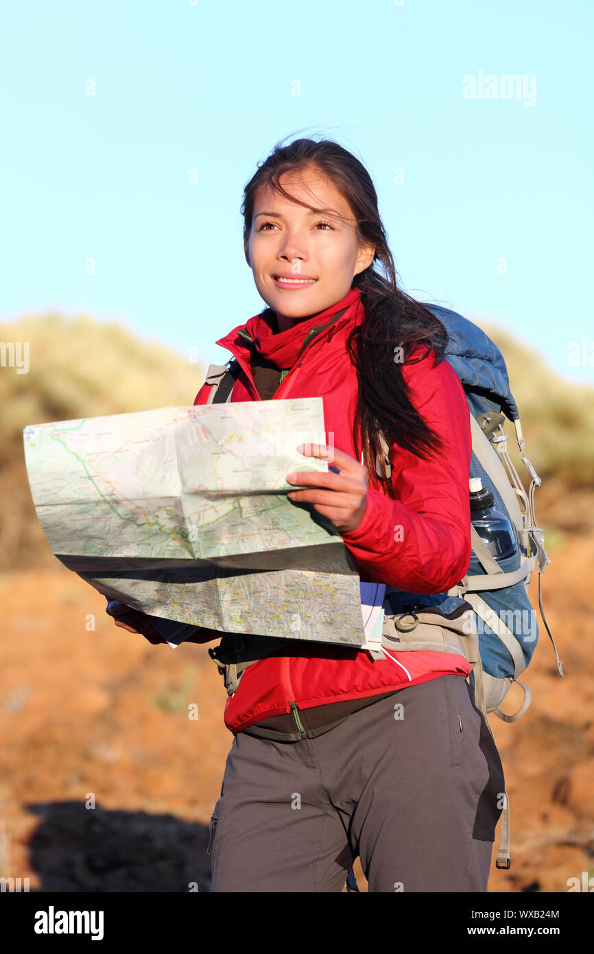 Girls trekking map hi-res stock photography and images - Alamy