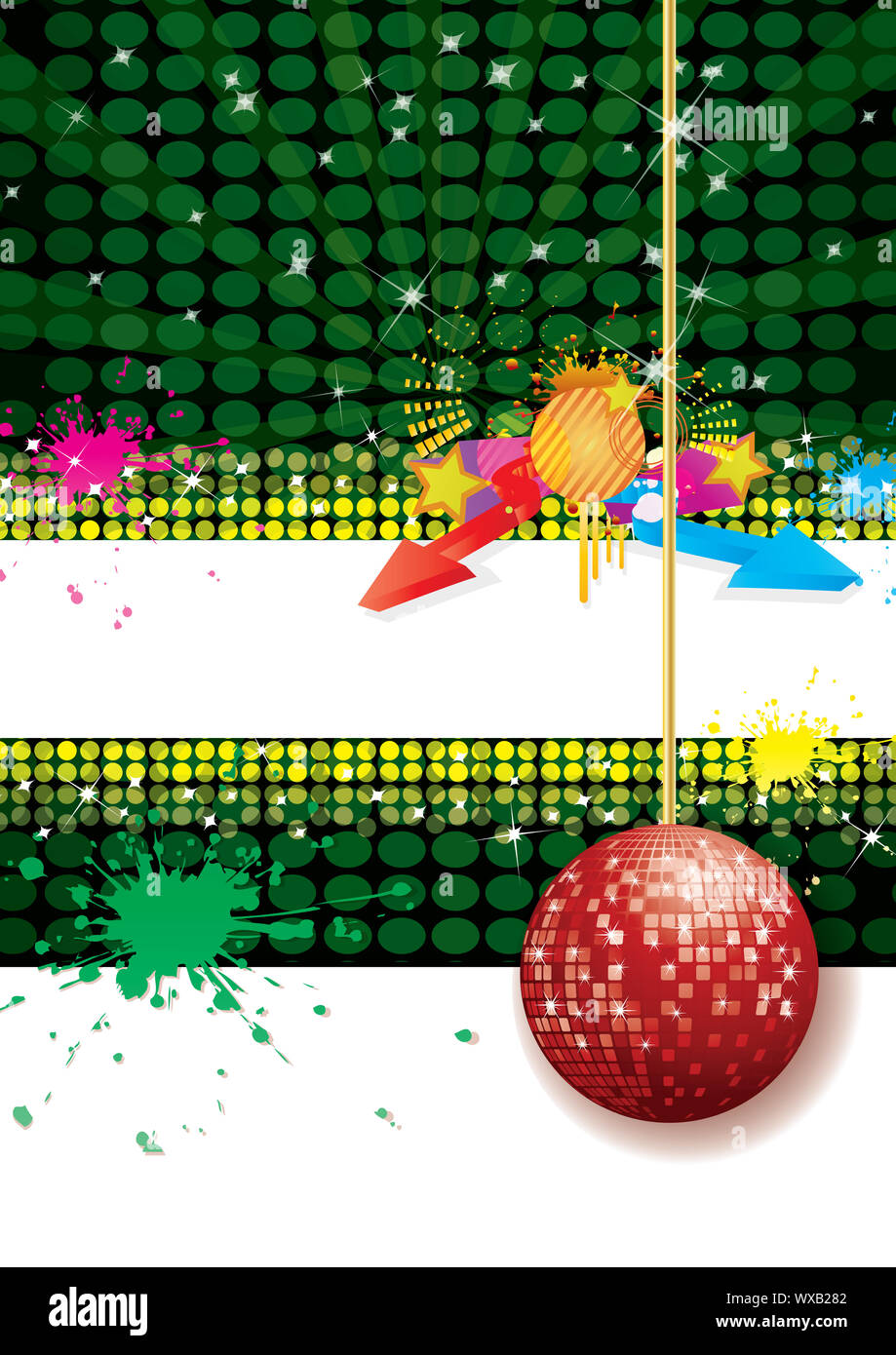 Shiny abstract party design with disco ball, vector illustration Stock ...