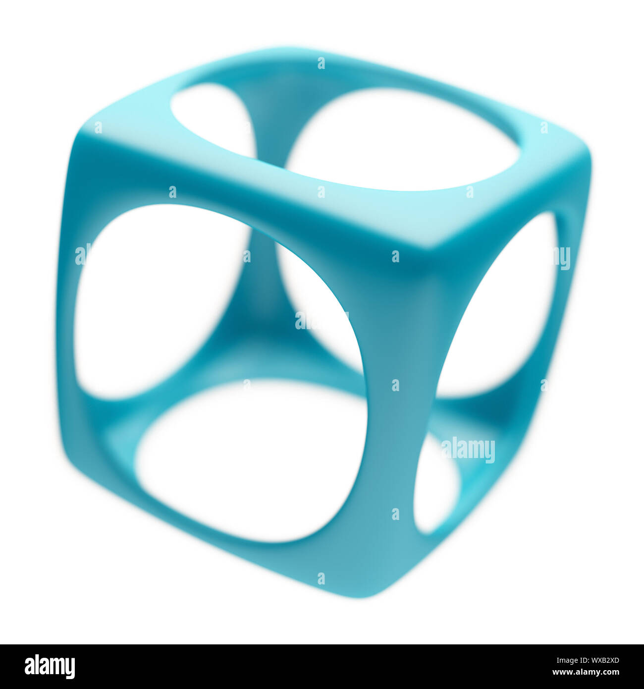 3d Illustration of Blue Abstract Cube Isolated on White Stock Photo - Alamy