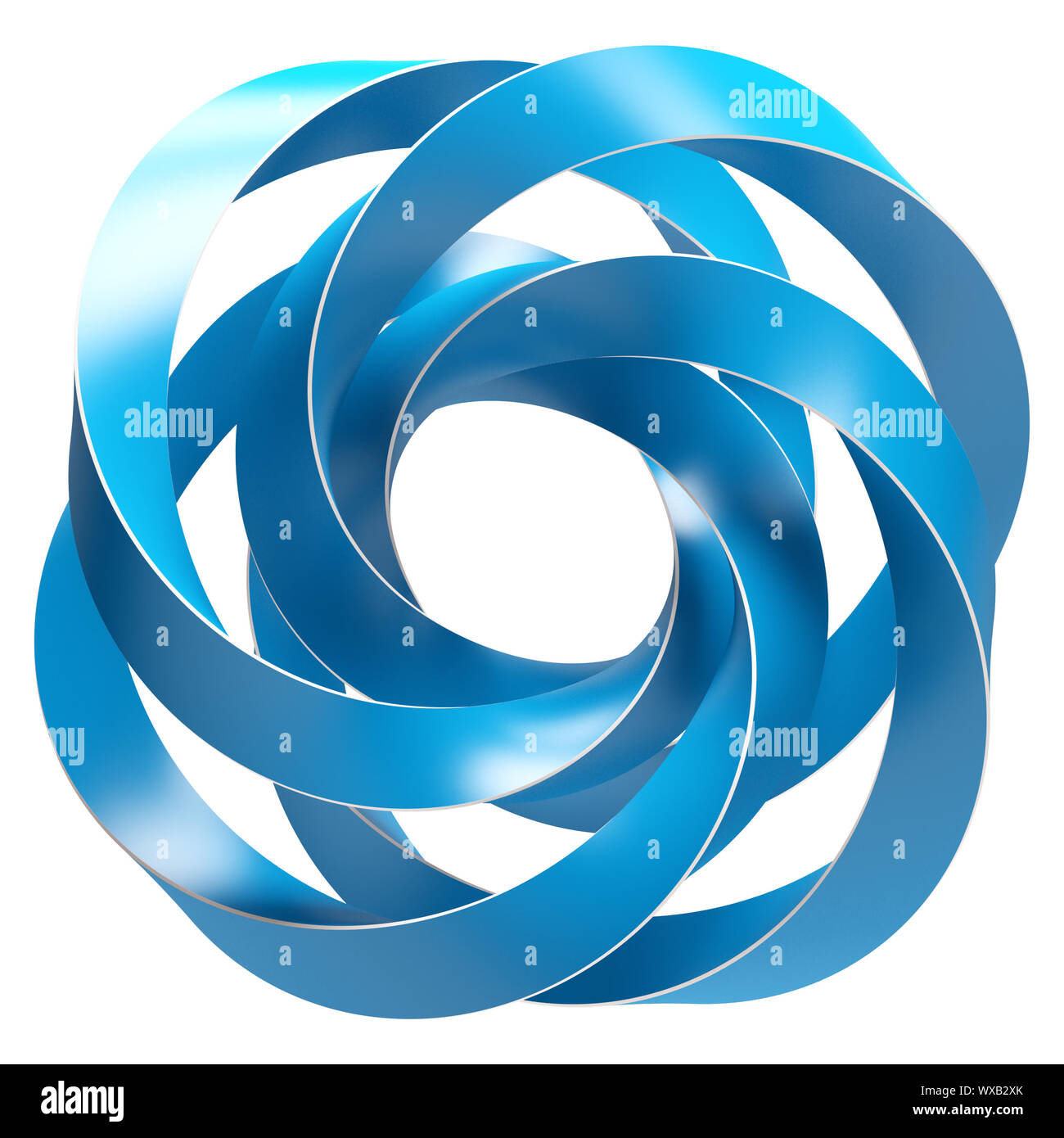 3d Illustration of Blue Abstract Shape Isolated on White Stock Photo ...