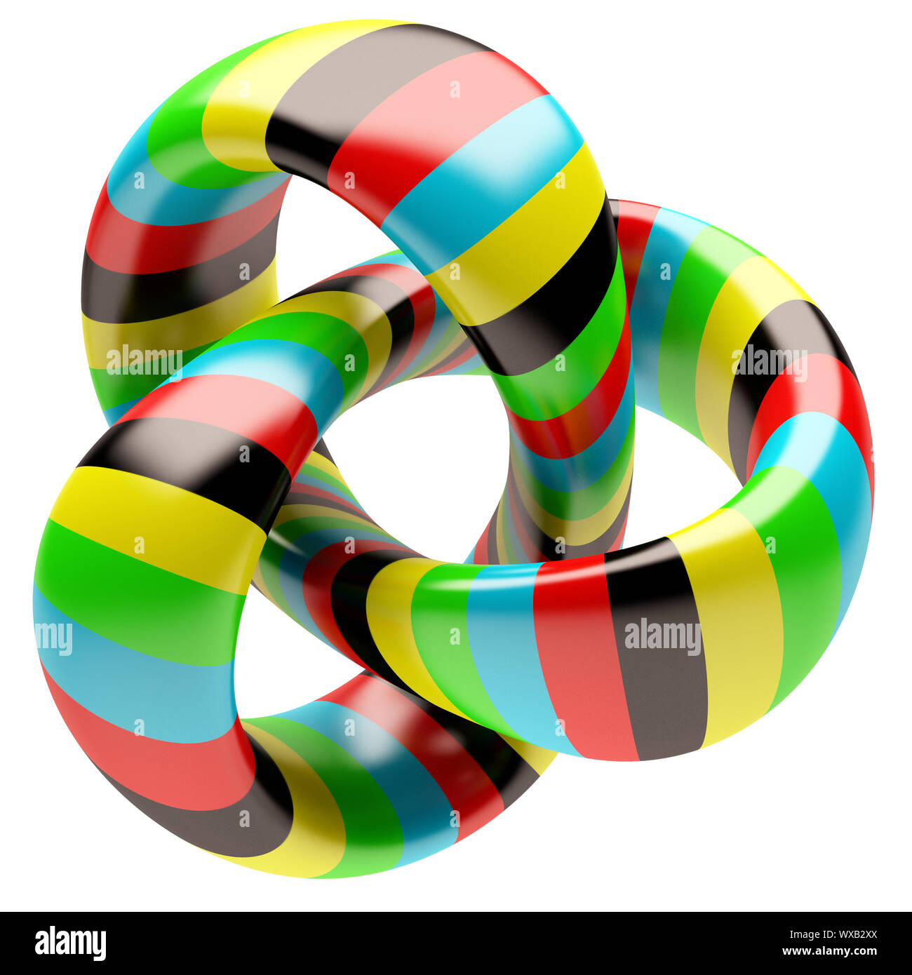 3d Illustration of Abstract Shape Isolated on White Background Stock ...