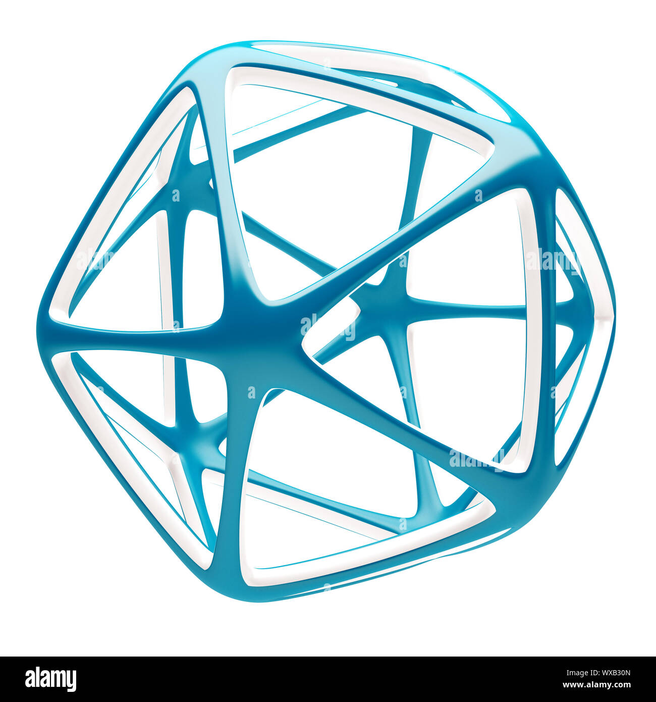 3d Illustration of Blue Abstract Shape Isolated on White Stock Photo ...