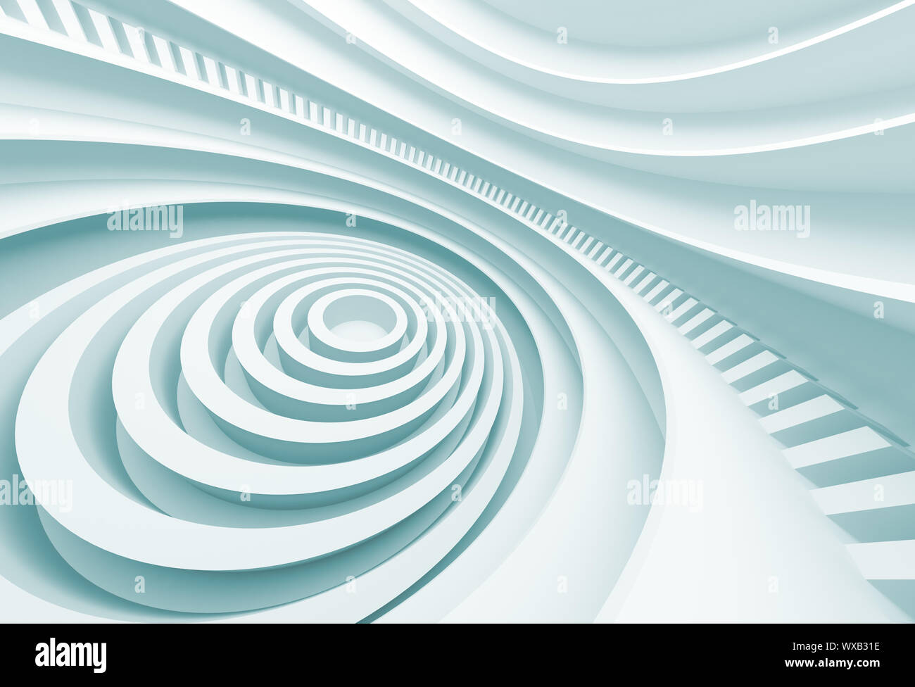 3d Illustration of Blue Abstract Architecture Background Stock Photo ...