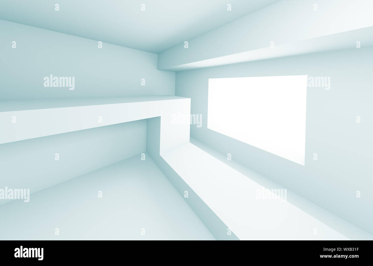 3d Illustration of Blue Abstract Architecture Background Stock Photo ...