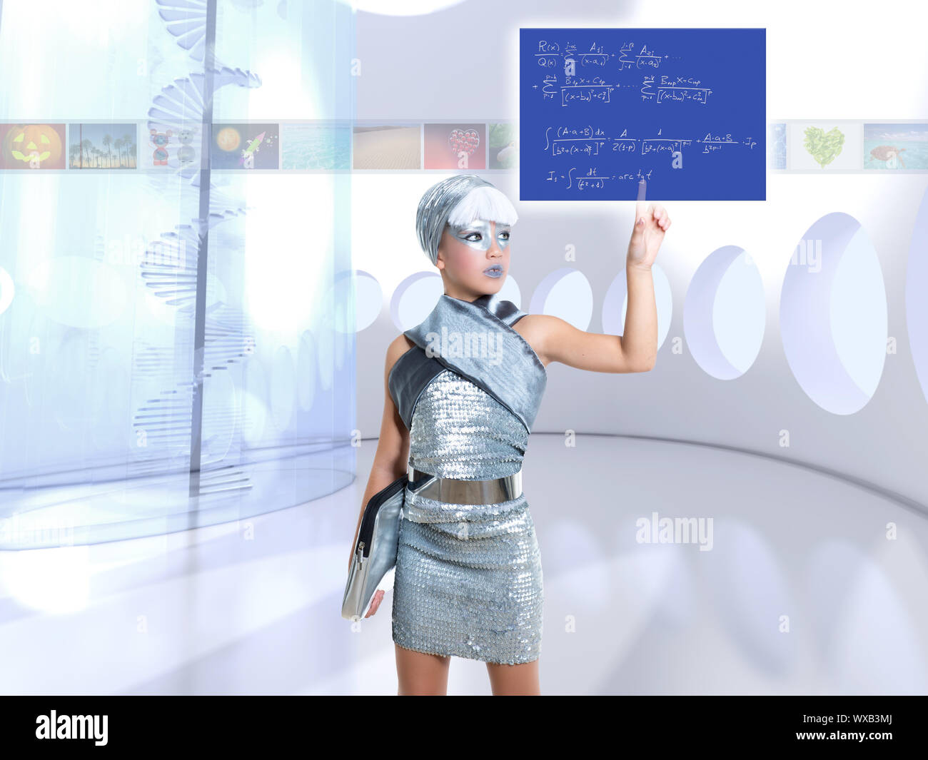 Glass screen with math hi-res stock photography and images - Alamy