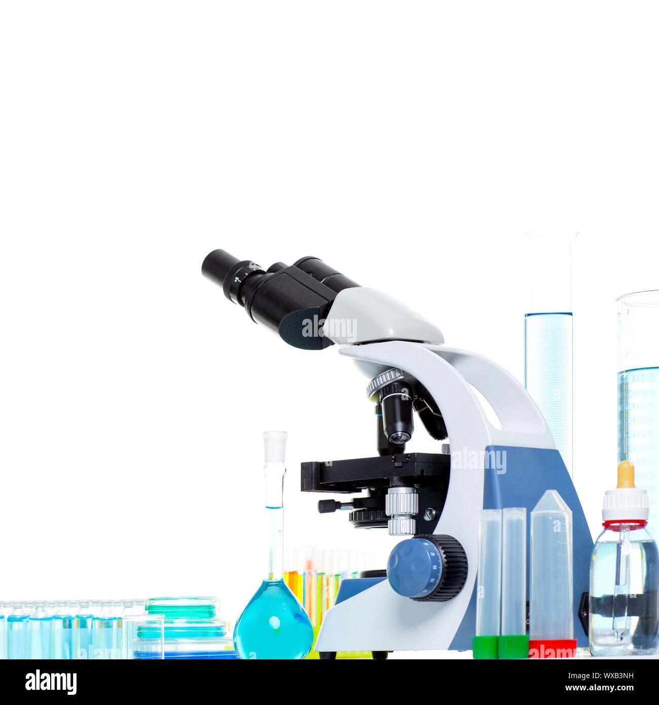 Chemical scientific laboratory stuff microscope test tube flask pipette ...