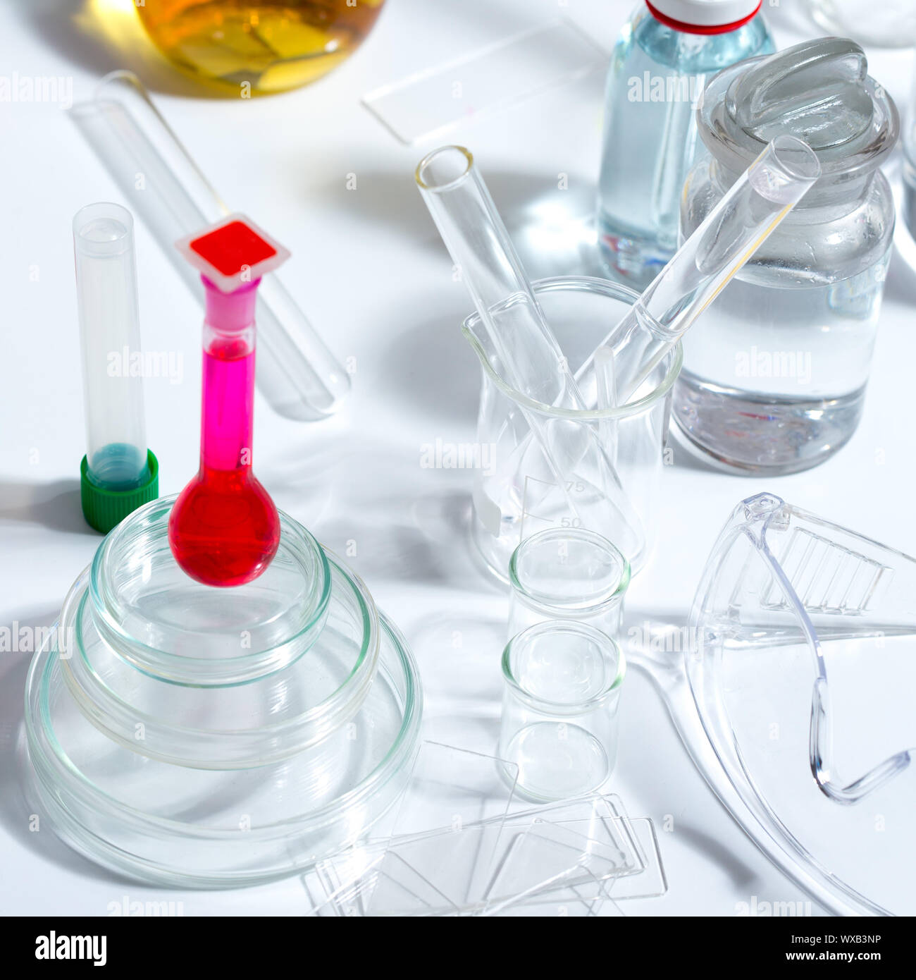 Chemical scientific laboratory stuff test tube flask pipette Stock ...