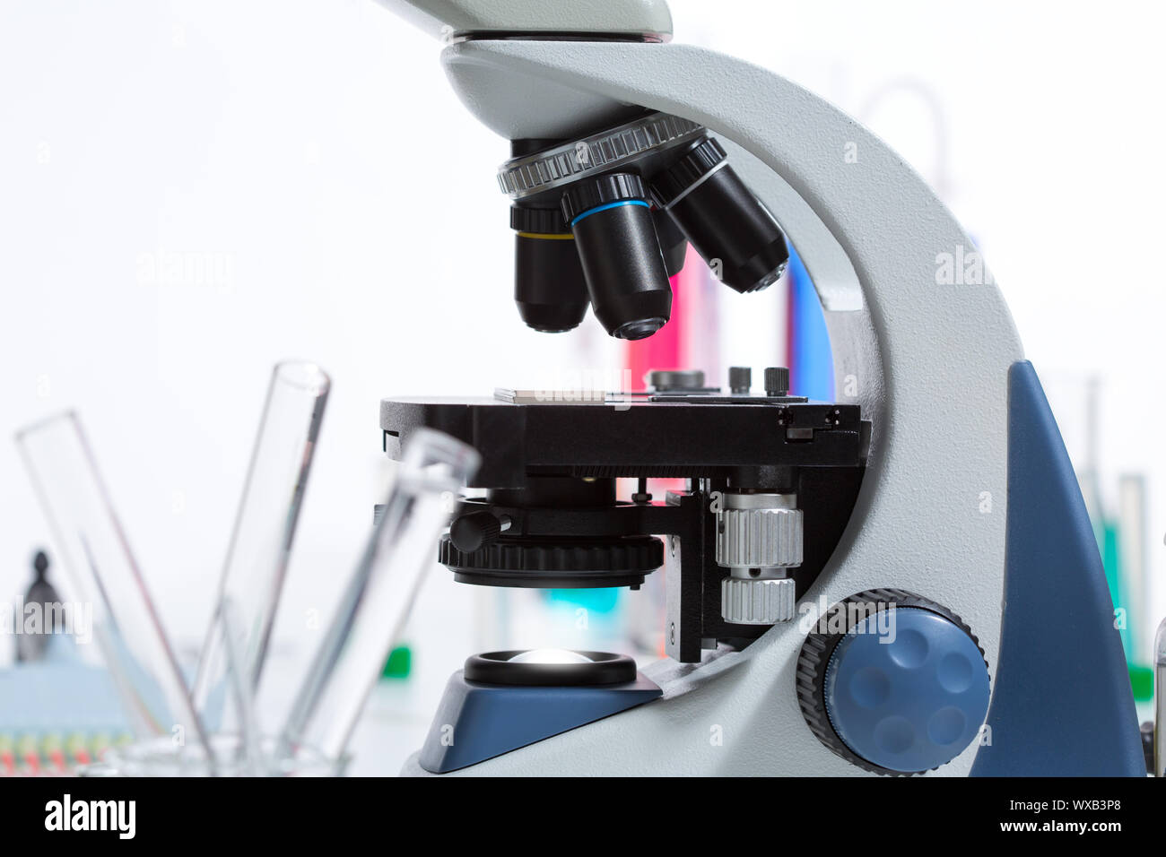 Chemical scientific laboratory stuff microscope test tube flask pipette ...