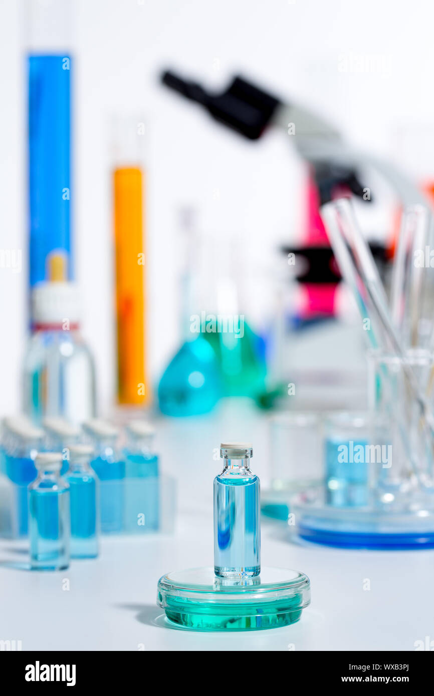 Chemical scientific laboratory stuff microscope test tube flask pipette ...