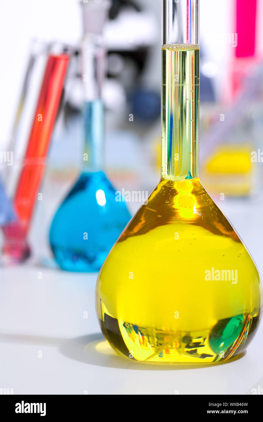 Chemical scientific laboratory stuff test tube flask pipette Stock ...