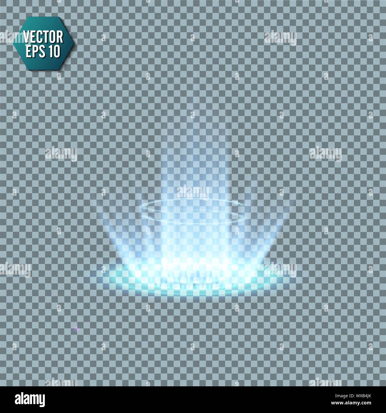 Magic fantasy portal. Futuristic teleport. Light effect. Blue candles ...