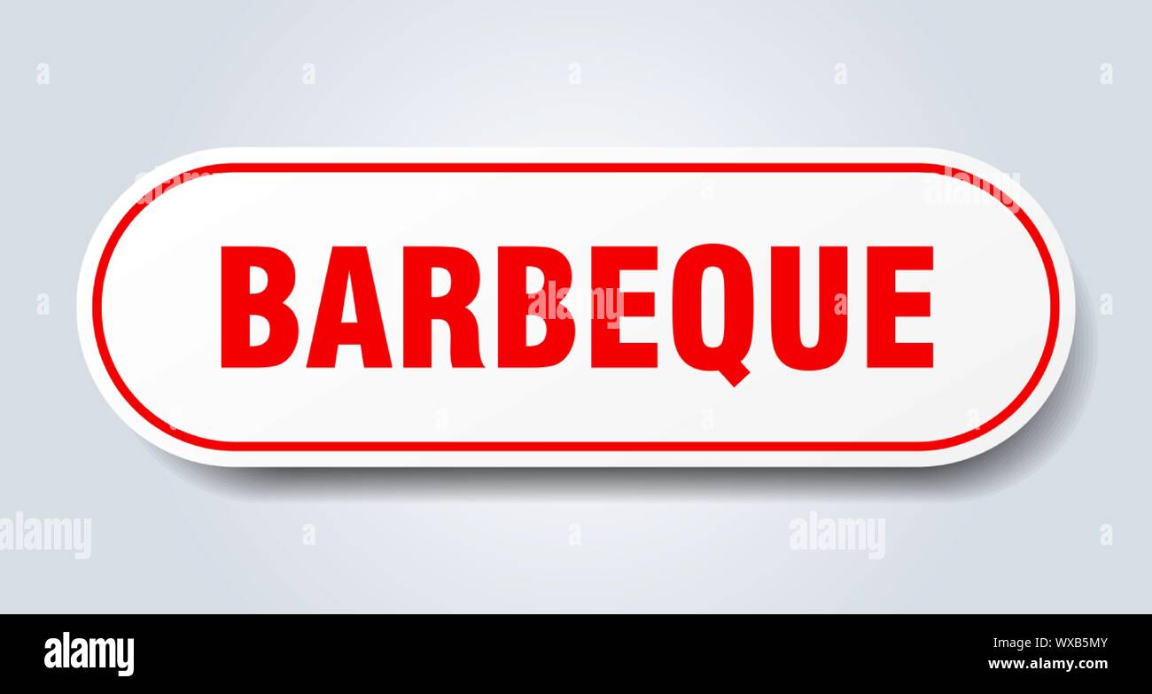 barbeque sign. barbeque rounded red sticker. barbeque Stock Vector ...