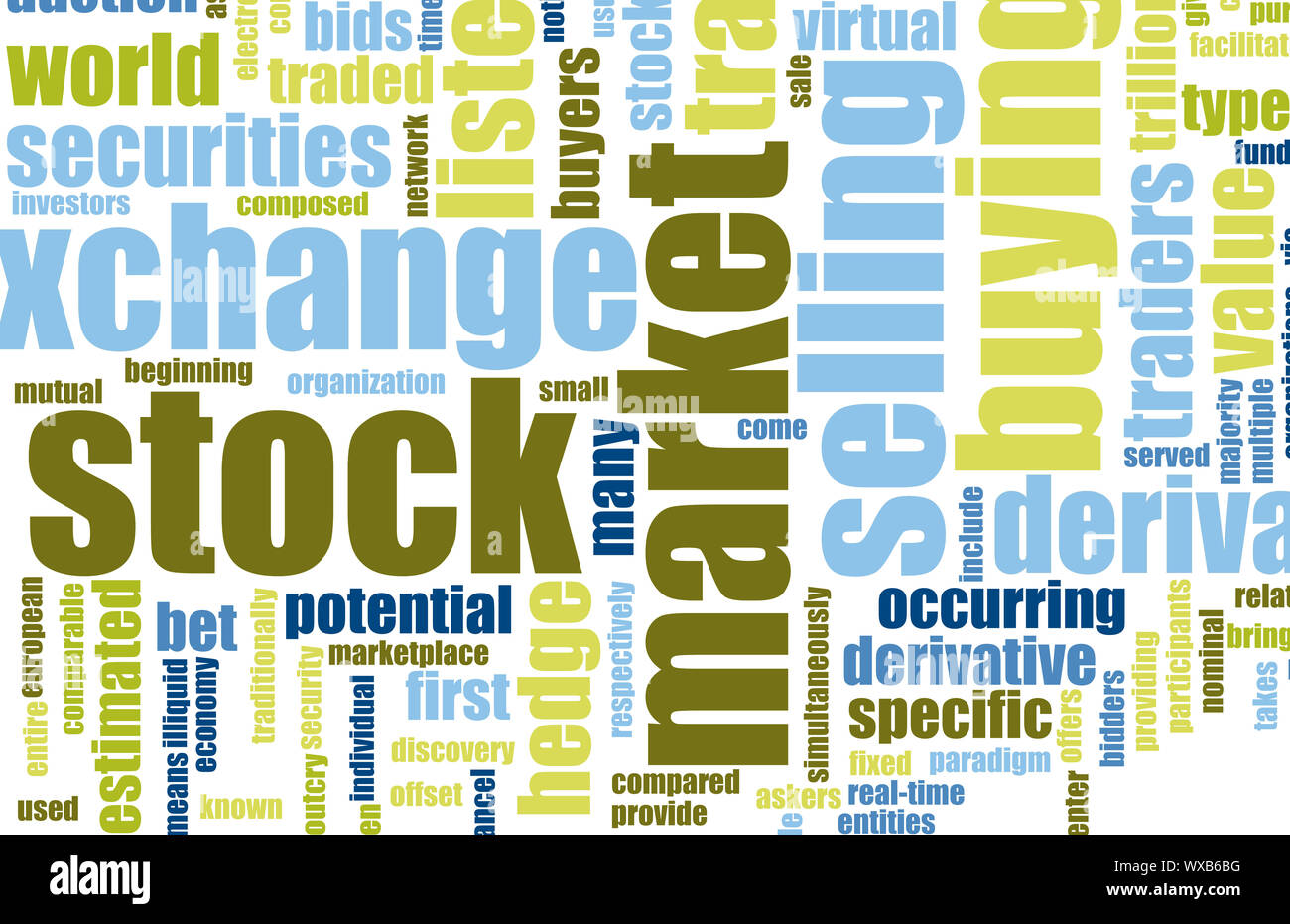 Stock Market Terminology Background as a Art Stock Photo - Alamy