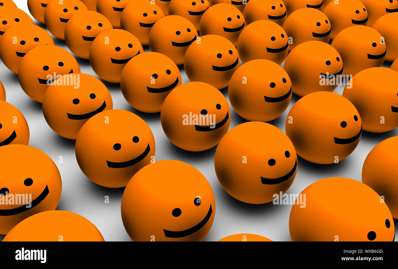 Happiness with a Group of Happy Faces Stock Photo - Alamy