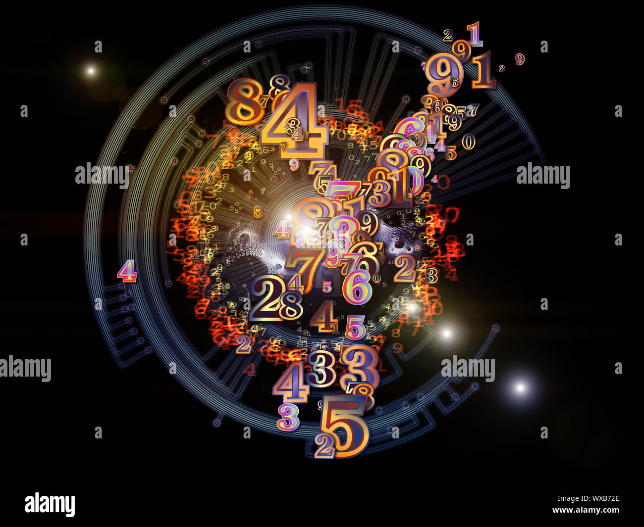 Digital Splash series. Visually attractive backdrop made of numbers ...