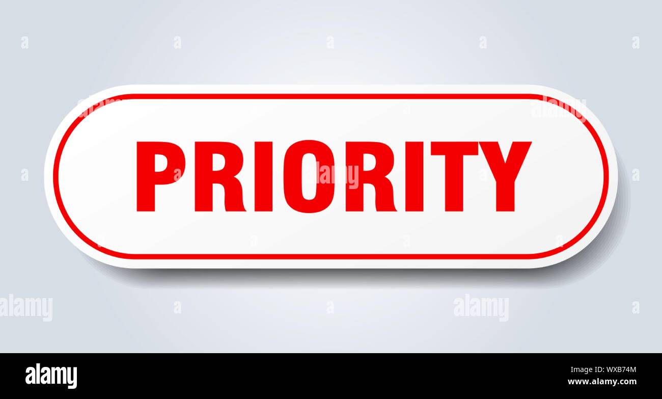 priority sign. priority rounded red sticker. priority Stock Vector ...