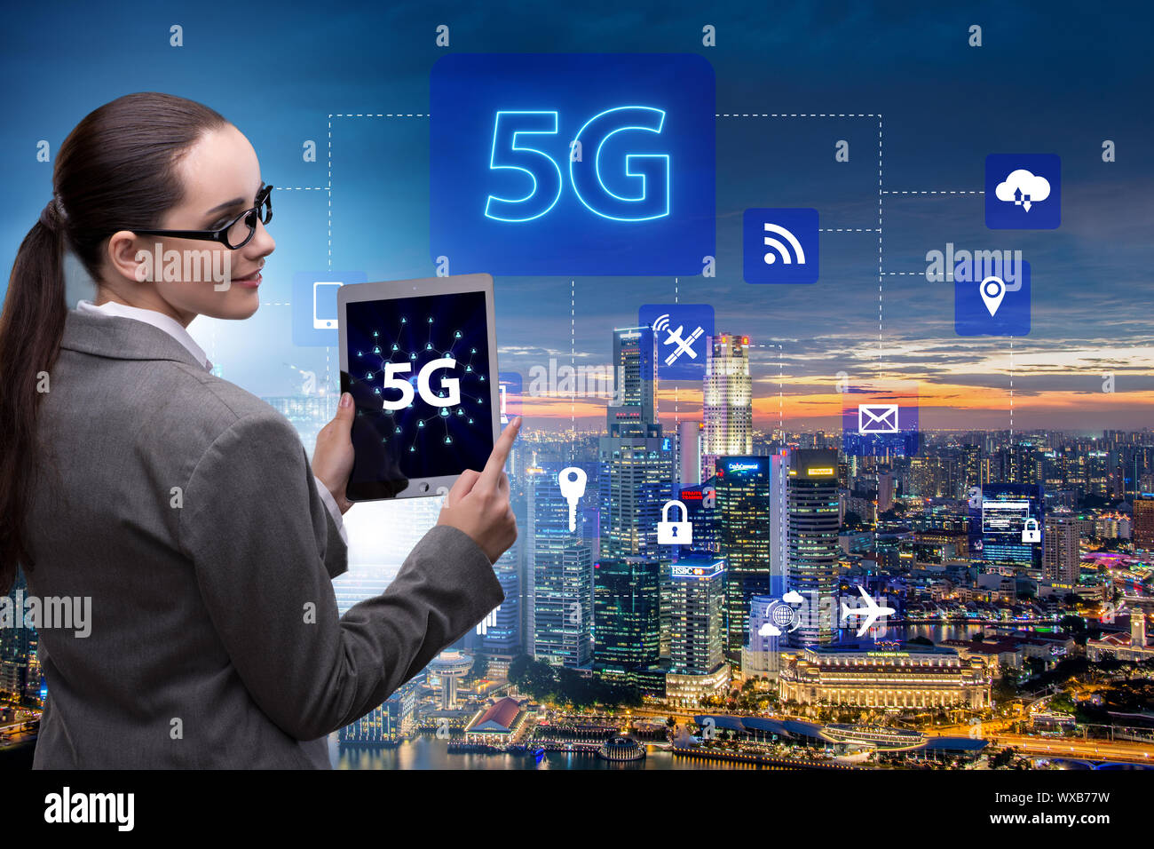 5g concept of internet connection technology Stock Photo - Alamy