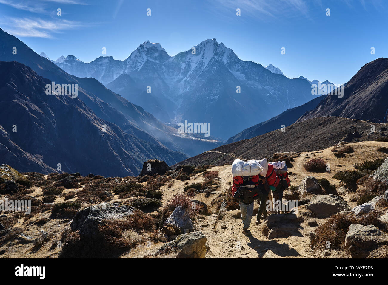 Himalayan porters in Nepal Stock Photo - Alamy