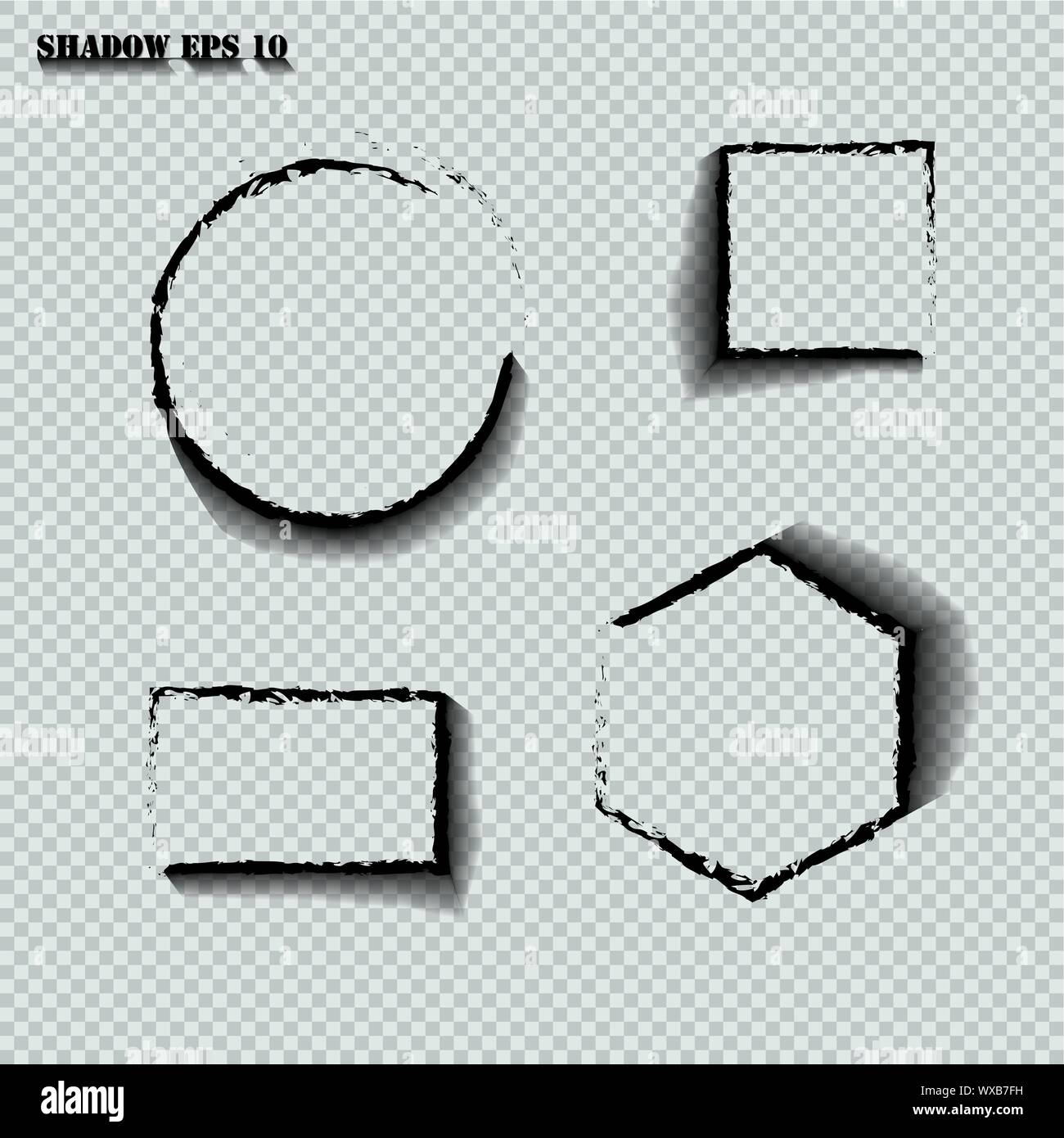 Vector shadows isolated. Set of round and square and rectangle and ...
