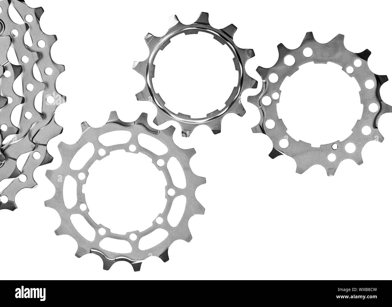 MTB chainrings on white background Stock Photo - Alamy