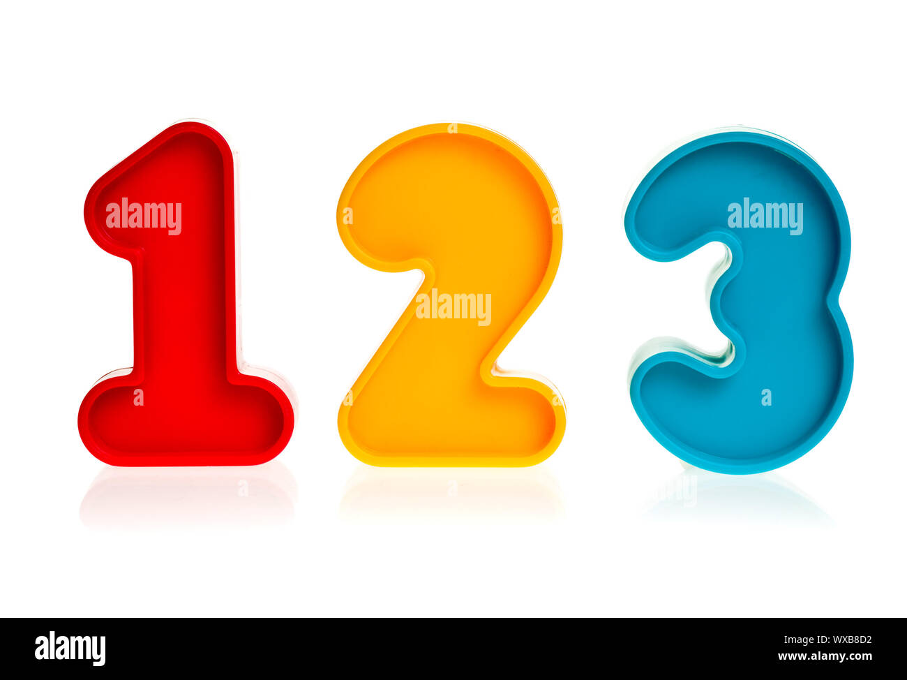 Colorful plastic numbers one two three on white background Stock Photo ...