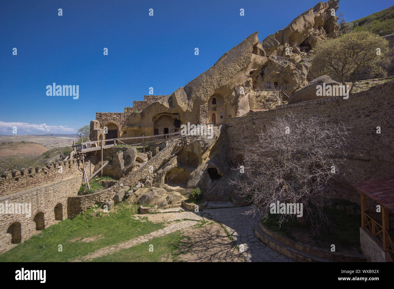 hill monastery inner courtyard Stock Photo - Alamy