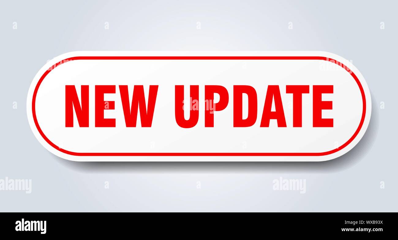 new update sign. new update rounded red sticker. new update Stock ...