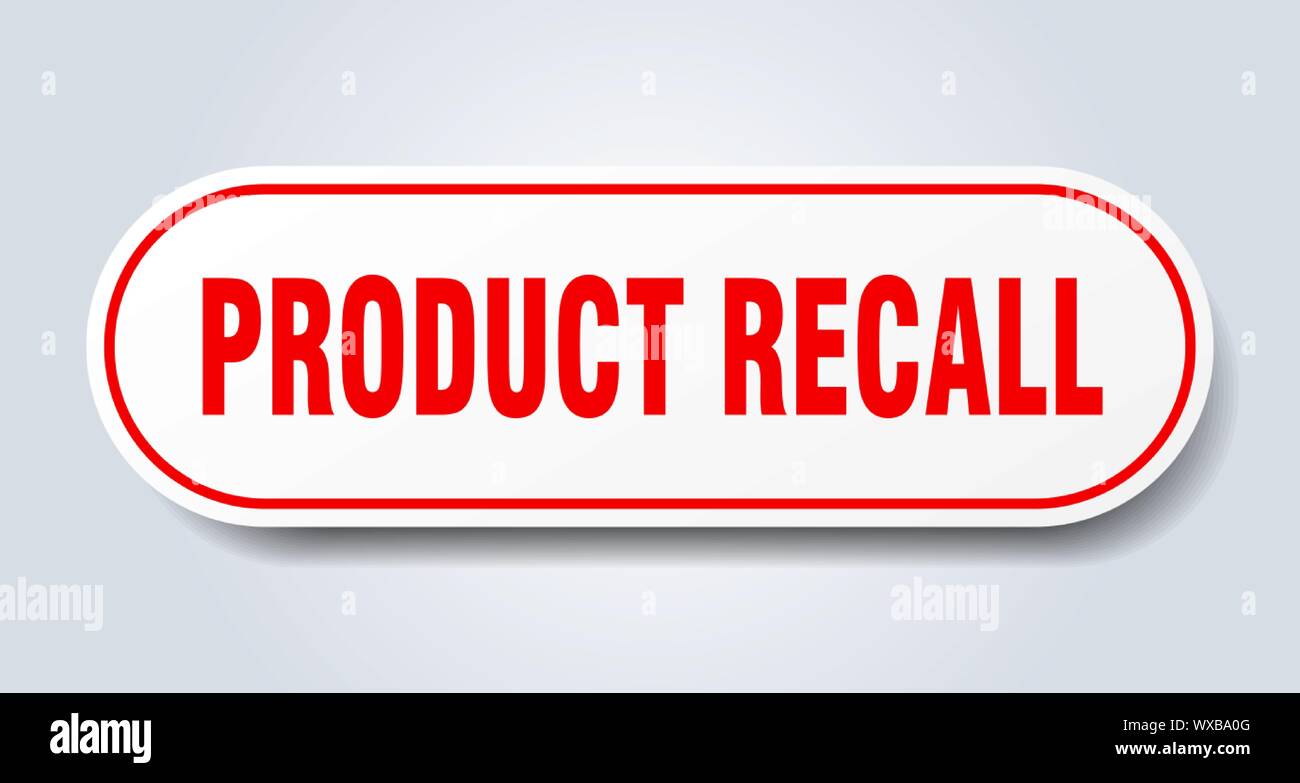 product recall sign. product recall rounded red sticker. product recall ...