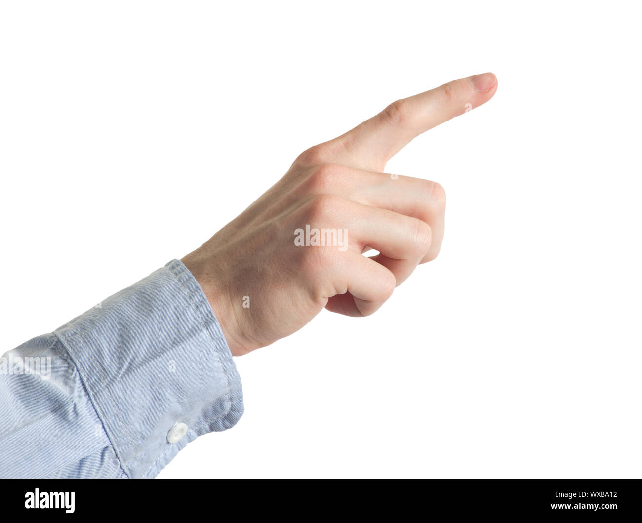 hand touching screen isolated on a white Stock Photo - Alamy