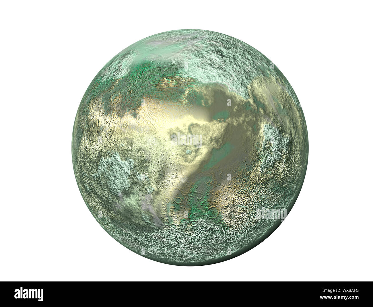 Planet in space with atmosphere and land masses Stock Photo - Alamy