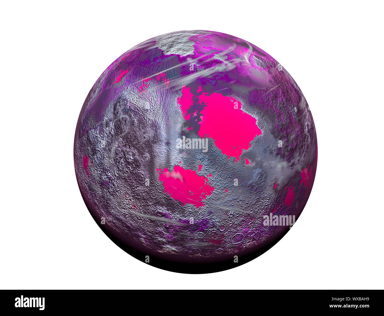 Planet in space with atmosphere and land masses Stock Photo - Alamy