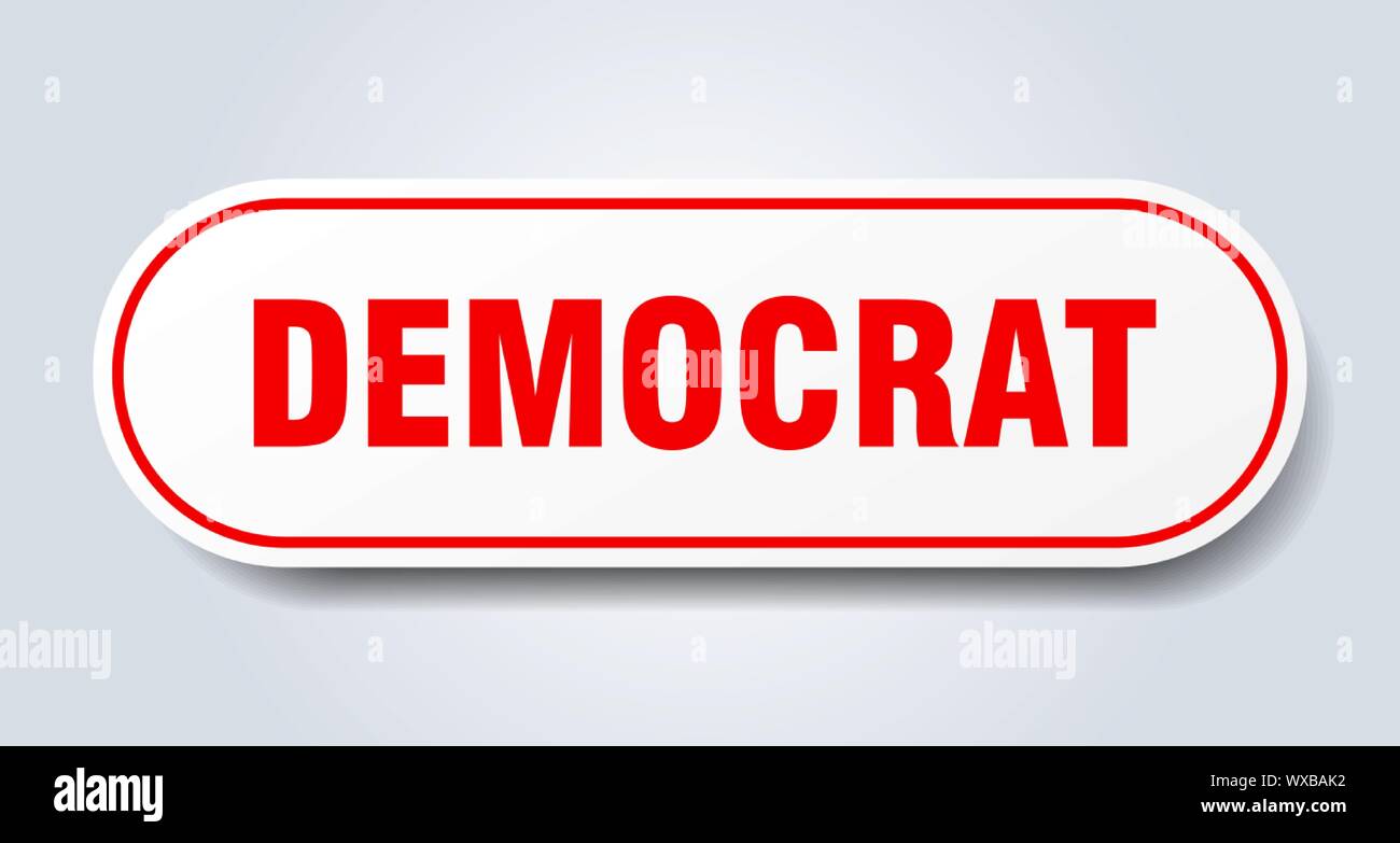 democrat sign. democrat rounded red sticker. democrat Stock Vector ...