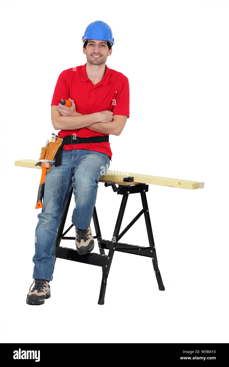 male carpenter posing Stock Photo - Alamy