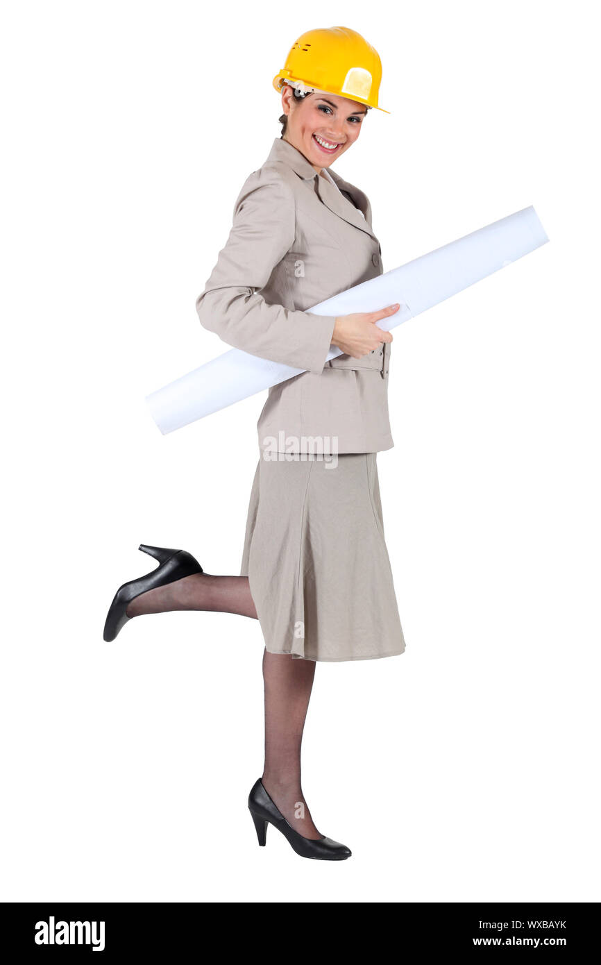 Pretty female architect Stock Photo - Alamy
