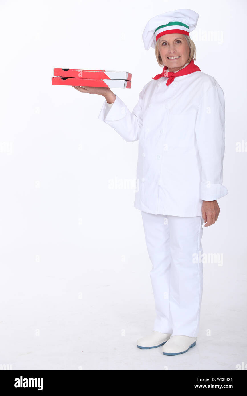 Female pizza chef Stock Photo - Alamy