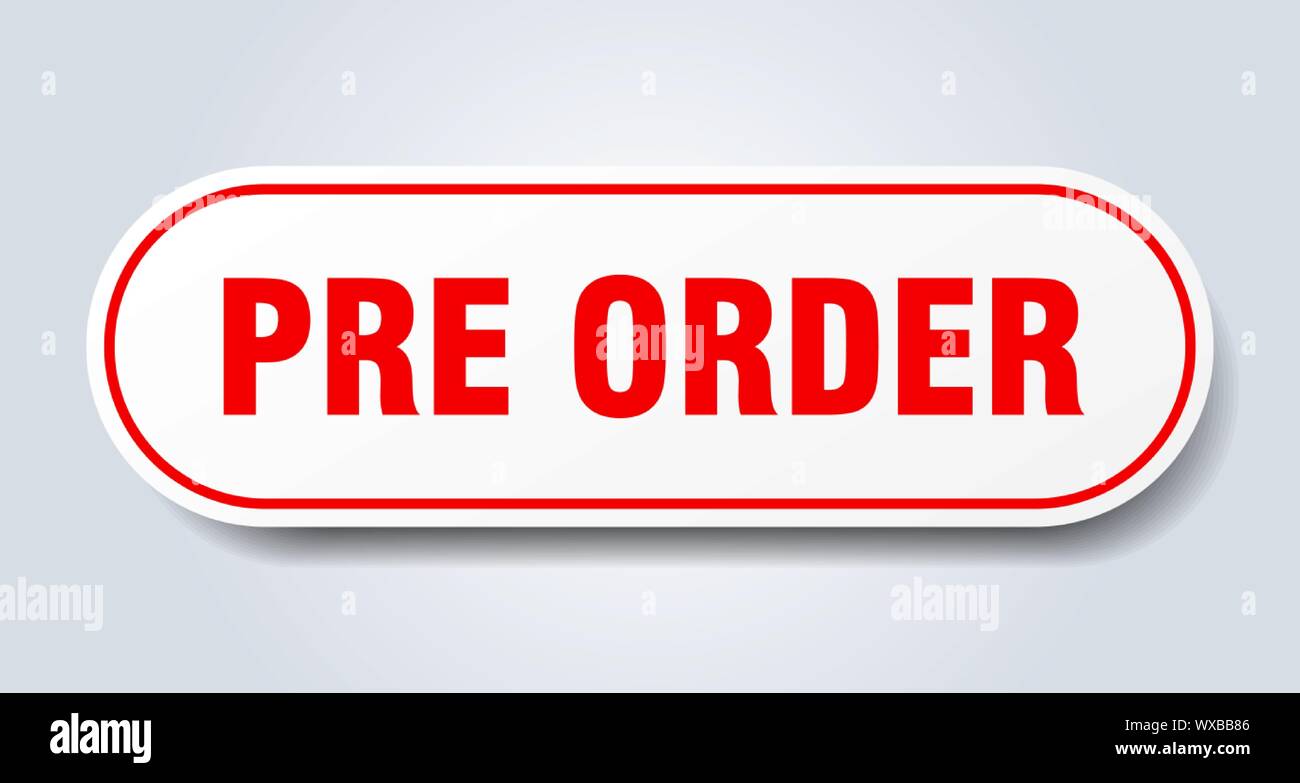 pre order sign. pre order rounded red sticker. pre order Stock Vector ...