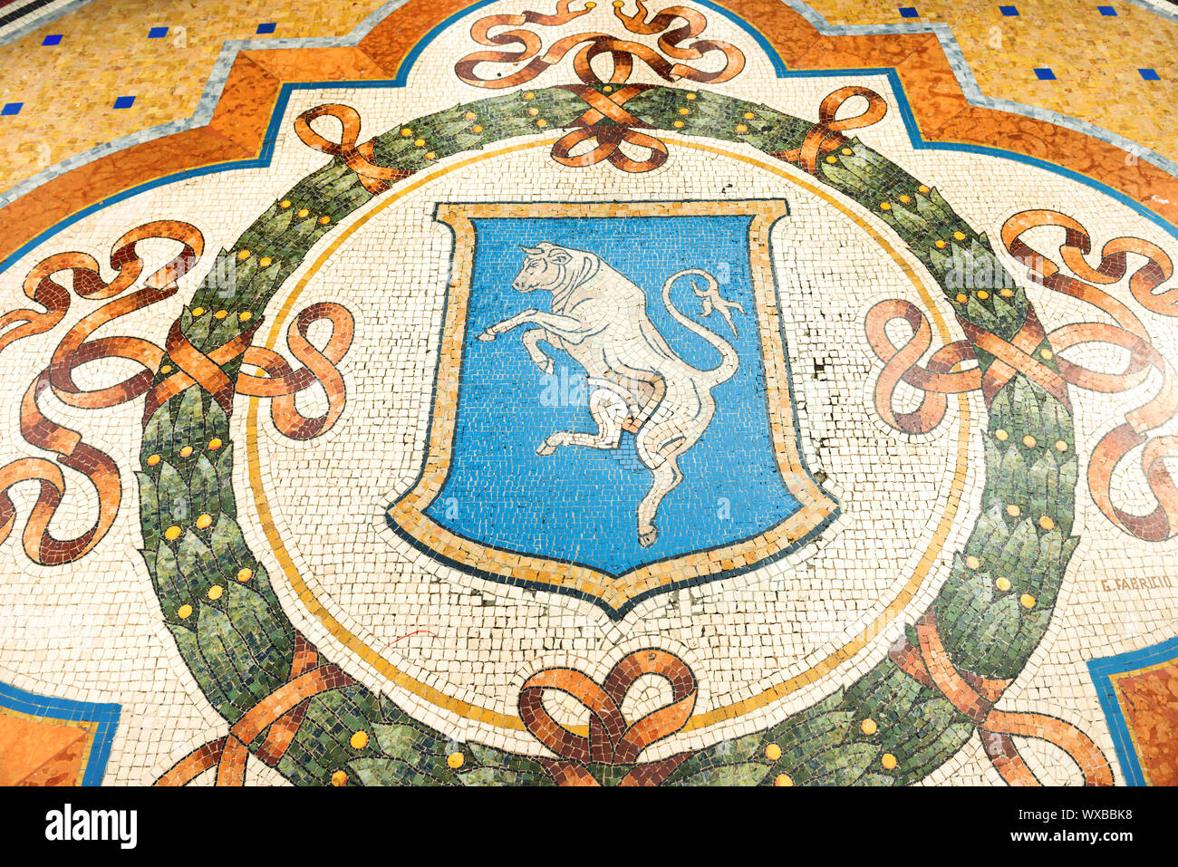 Floor mosaic in fashion mall and art gallery Stock Photo - Alamy